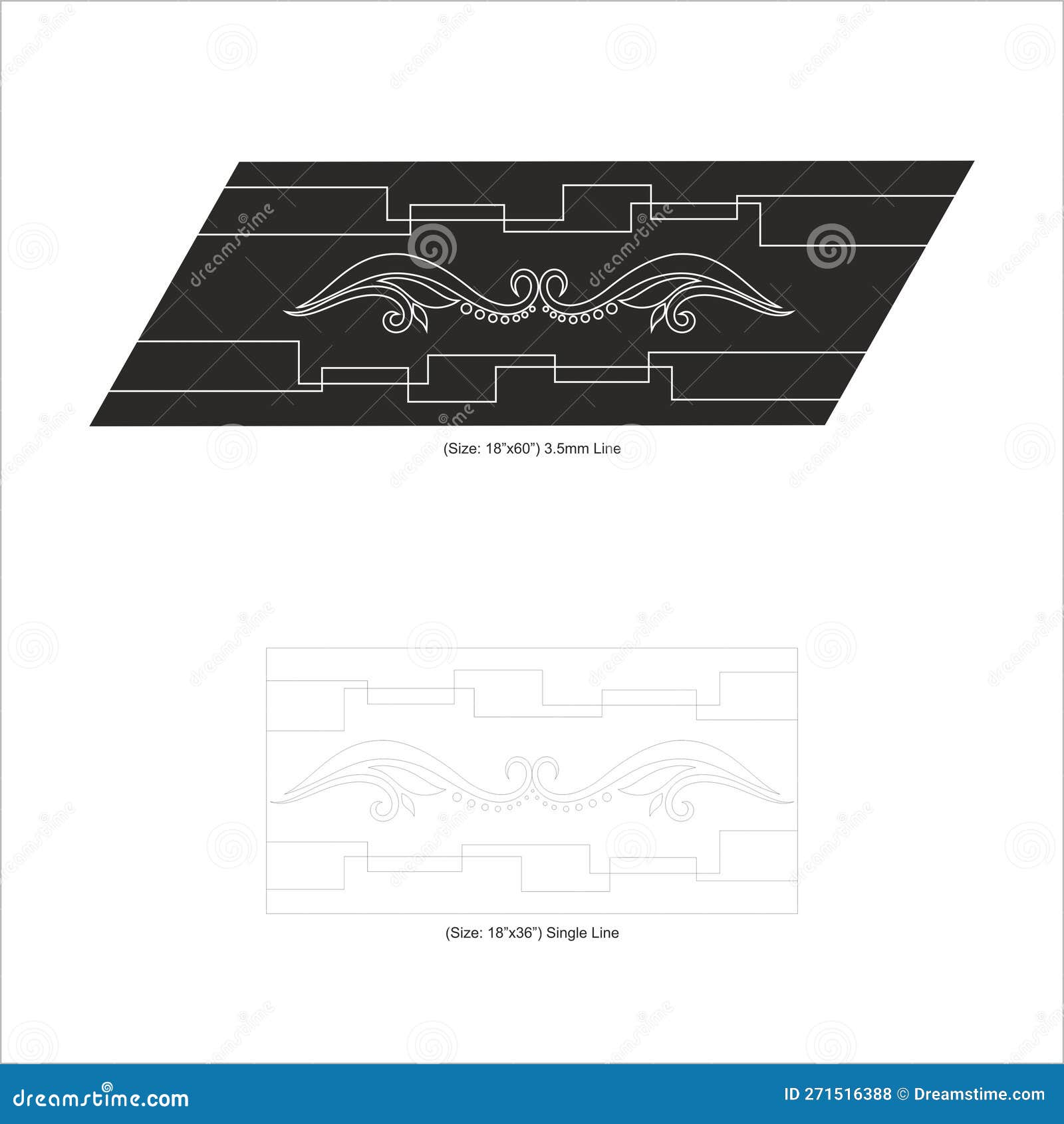 Railing Glass Sandblasting Flower Vector Art | CartoonDealer.com #287965647