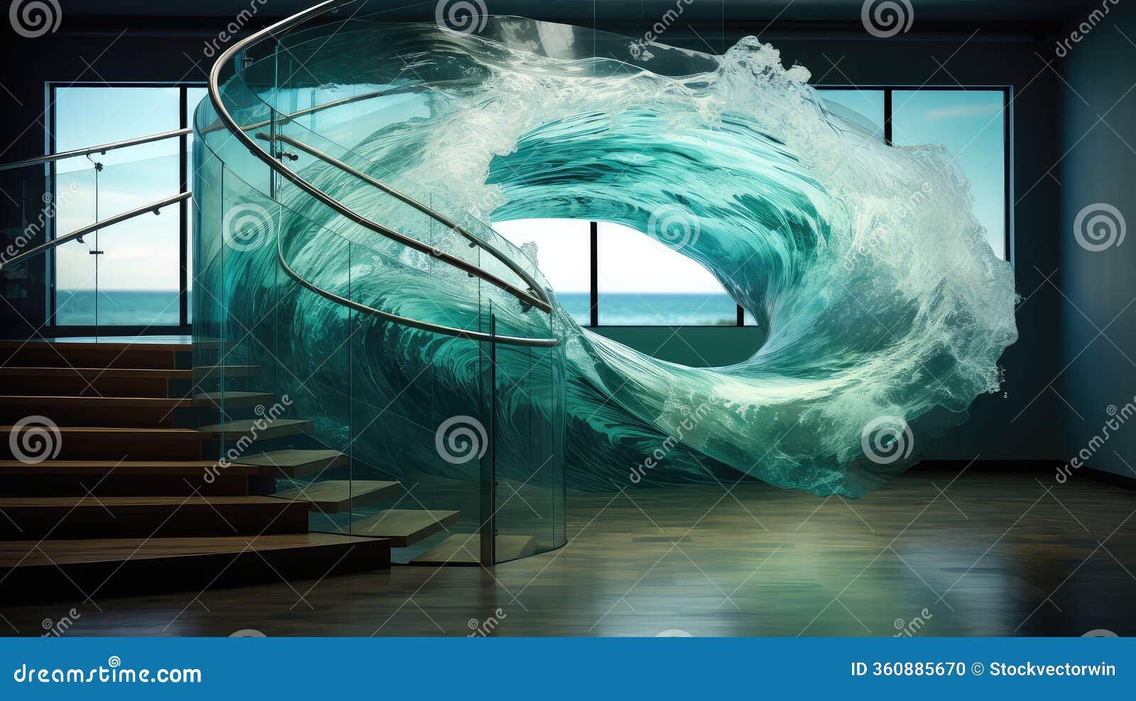 Railing Glass Sandblasting Flower Vector Art | CartoonDealer.com #287965647