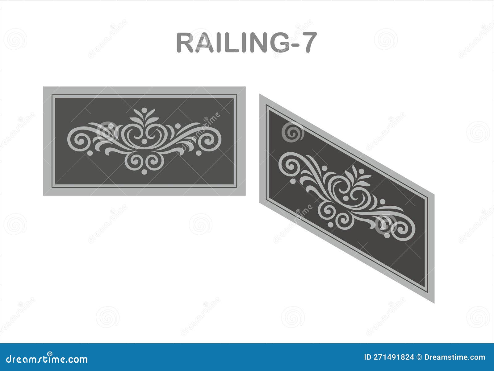 Railing Glass Partition Design and MDF Cutting Vector Stock Vector ...