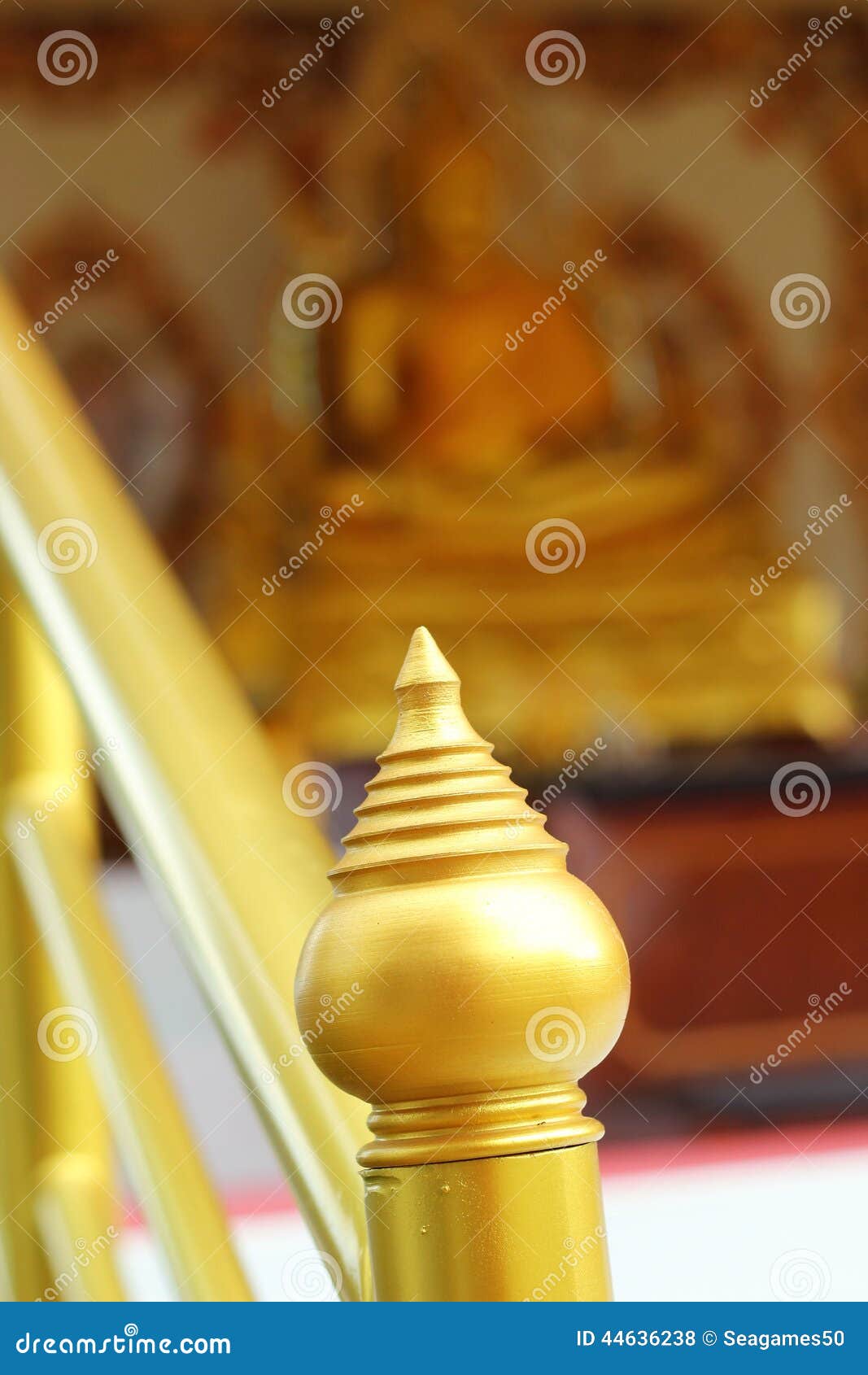 Railing - Golden Temple in Thailand. Stock Photo - Image of balustrade ...