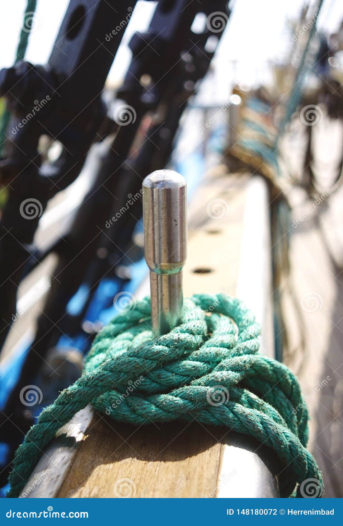 Railing of a Large Sailing Ship Stock Photo - Image of handmade, knot ...