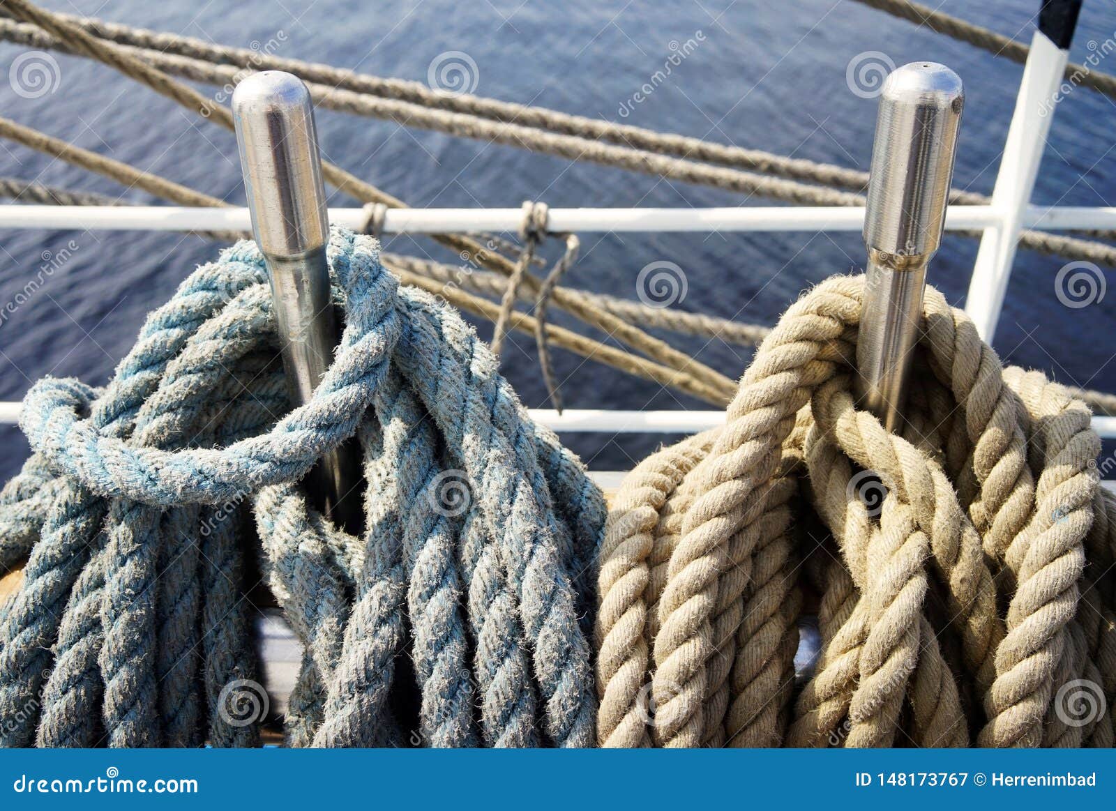 Railing with ropes stock image. Image of craft, boat - 148173767