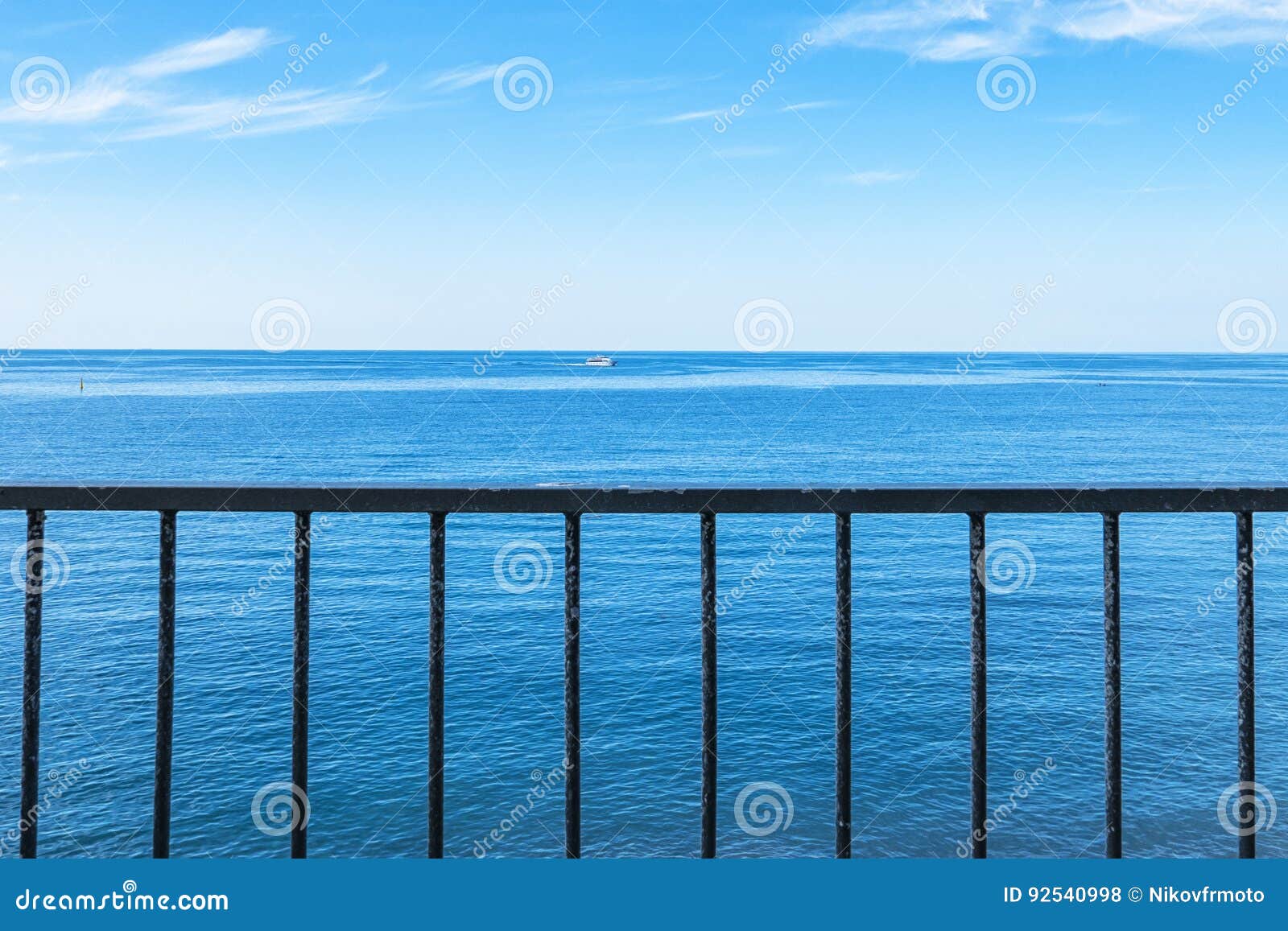 Railing on the sea stock photo. Image of beauty, seaside - 92540998