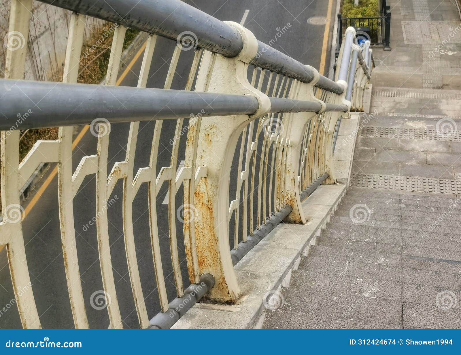 Railing and sidewalk stock photo. Image of building - 312424674
