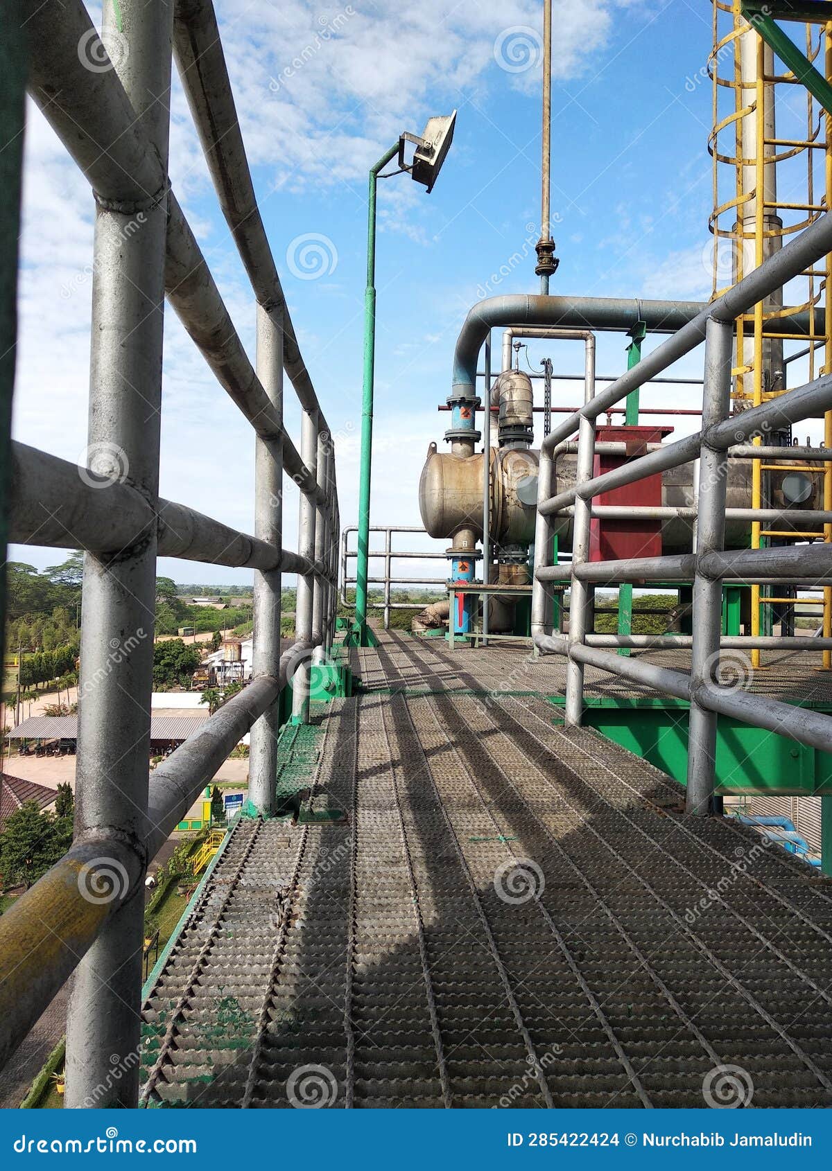 Railing on the top floor stock photo. Image of pipe - 285422424