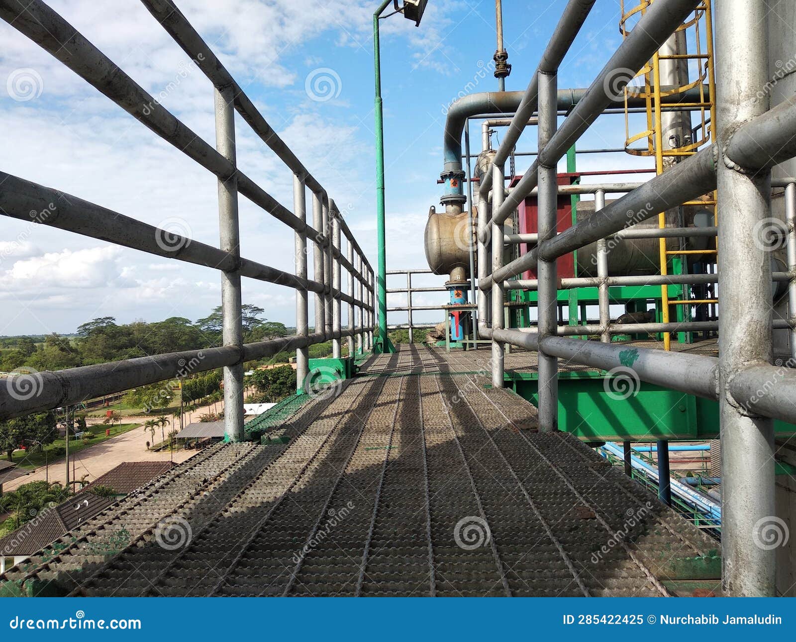 Railing on the top floor stock image. Image of people - 285422425