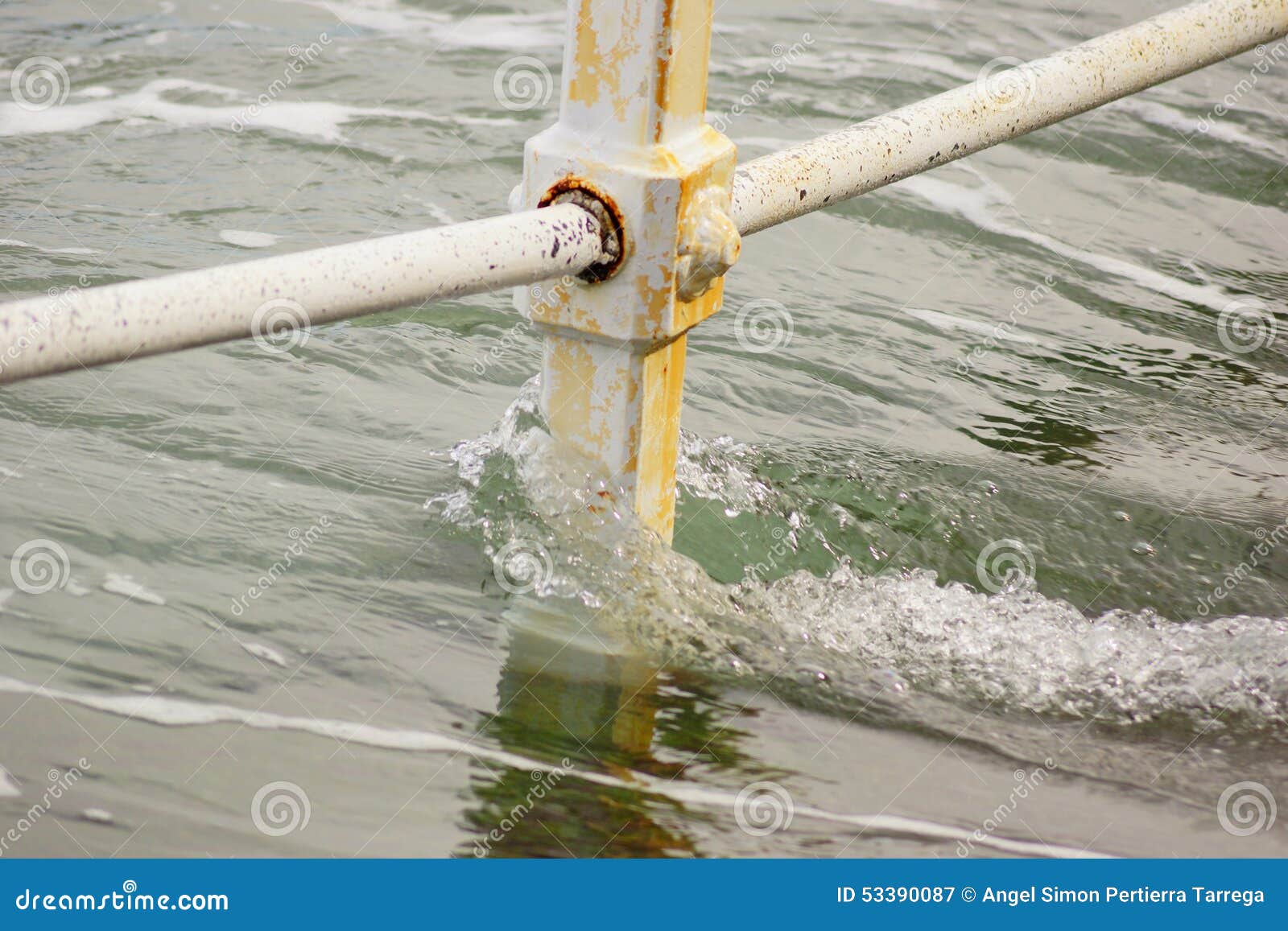 Railing and water 1 stock image. Image of nicephoto, sunlight - 53390087