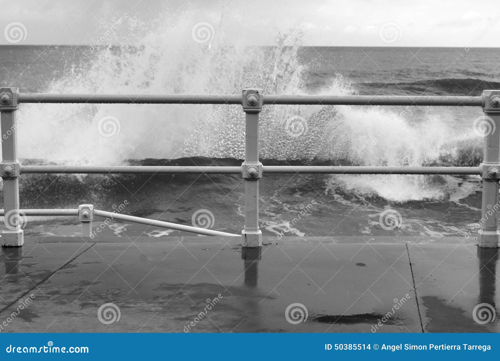Railing and wave a stock photo. Image of railing, wave - 50385514
