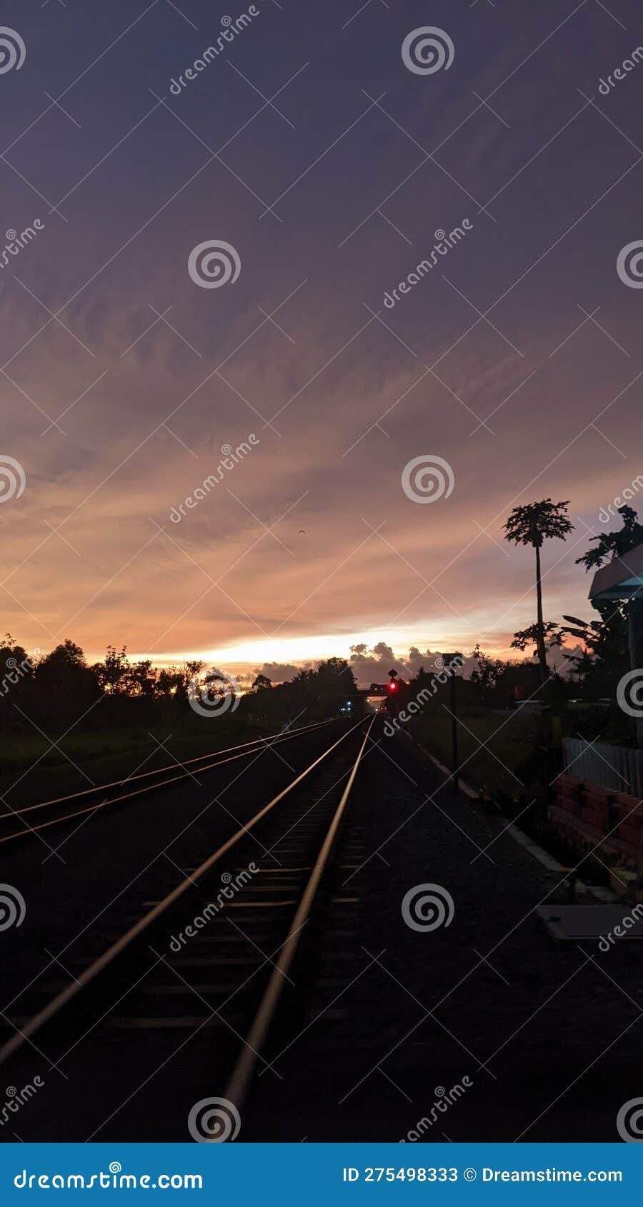 Railing way Sunset stock image. Image of sunset, clear - 275498333