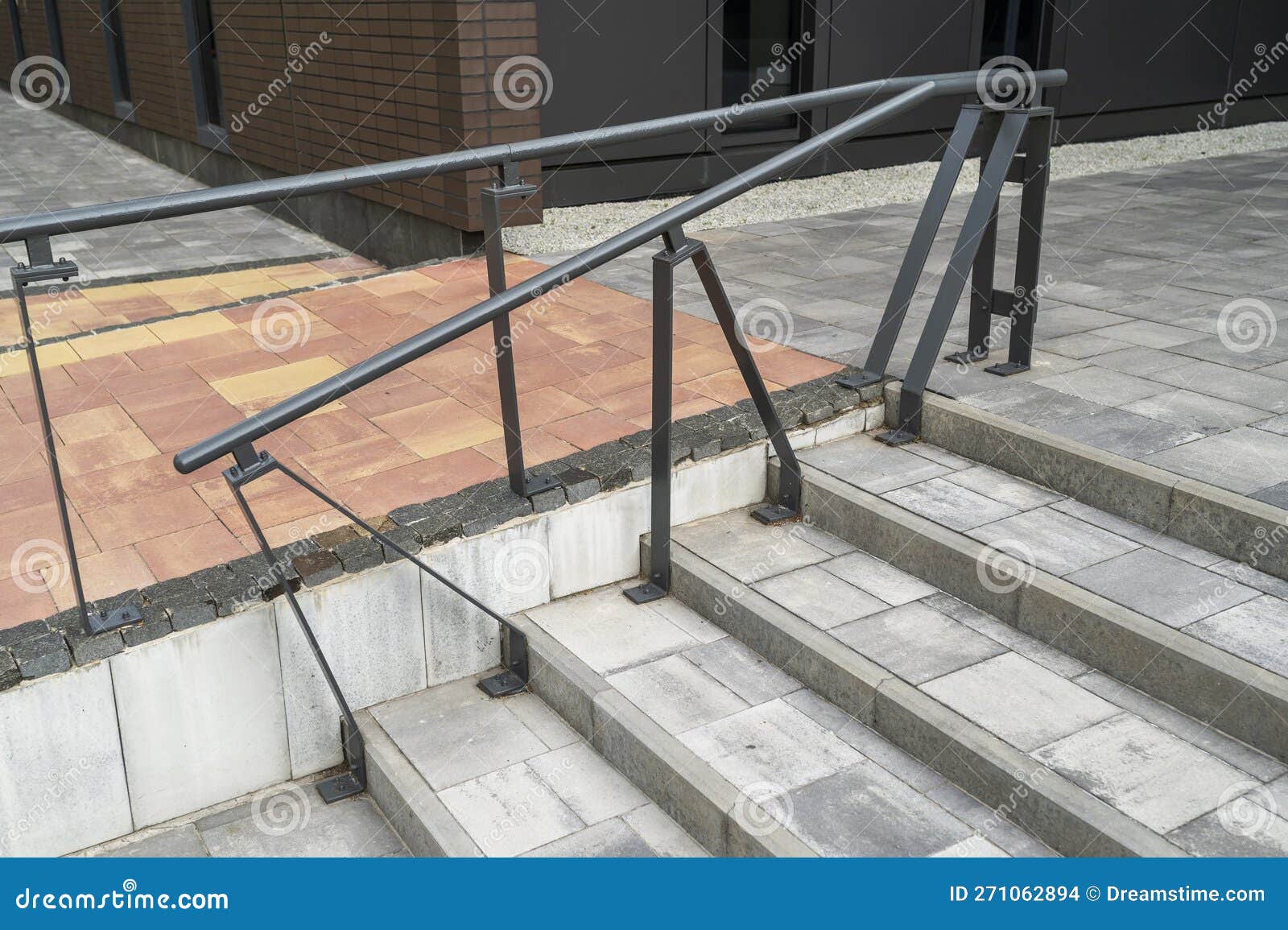 Railings at the Steps on the Street in a Landscape Stock Photo - Image ...