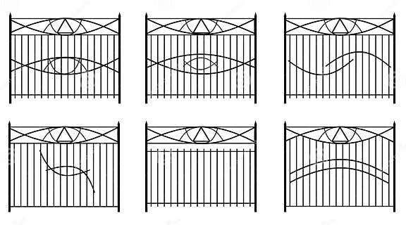 Railings with Symbols in Vector Format Stock Vector - Illustration of ...