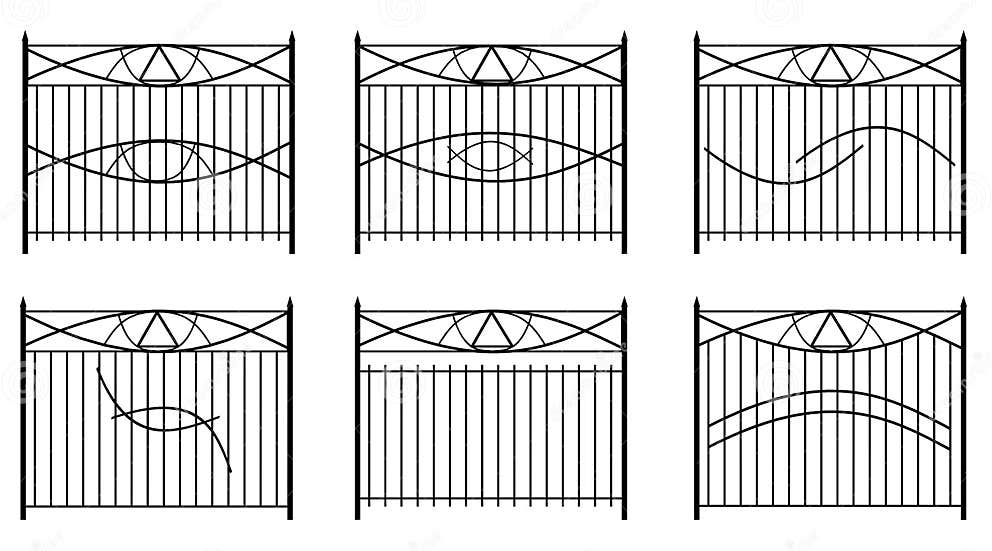 Railings with Symbols in Vector Format Stock Vector - Illustration of ...