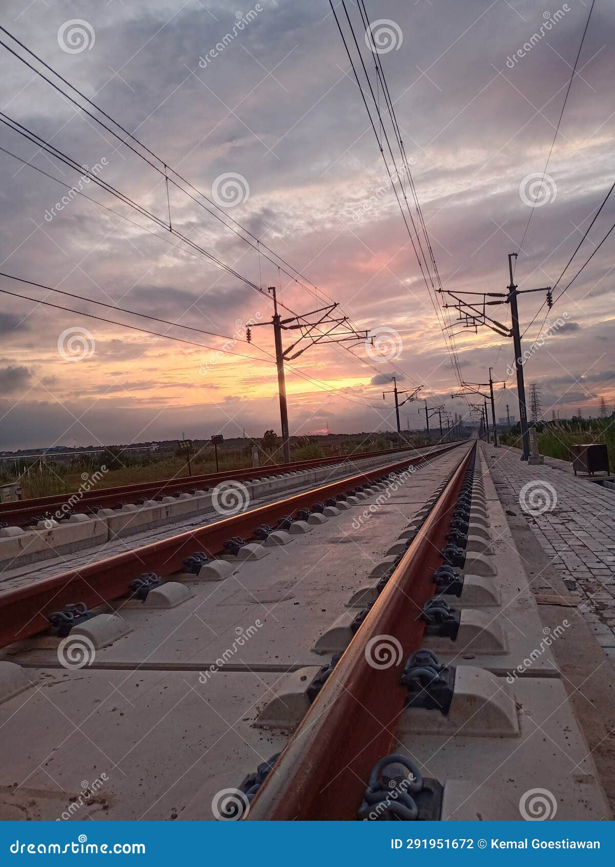 Raillway and sunset stock photo. Image of transport - 291951672