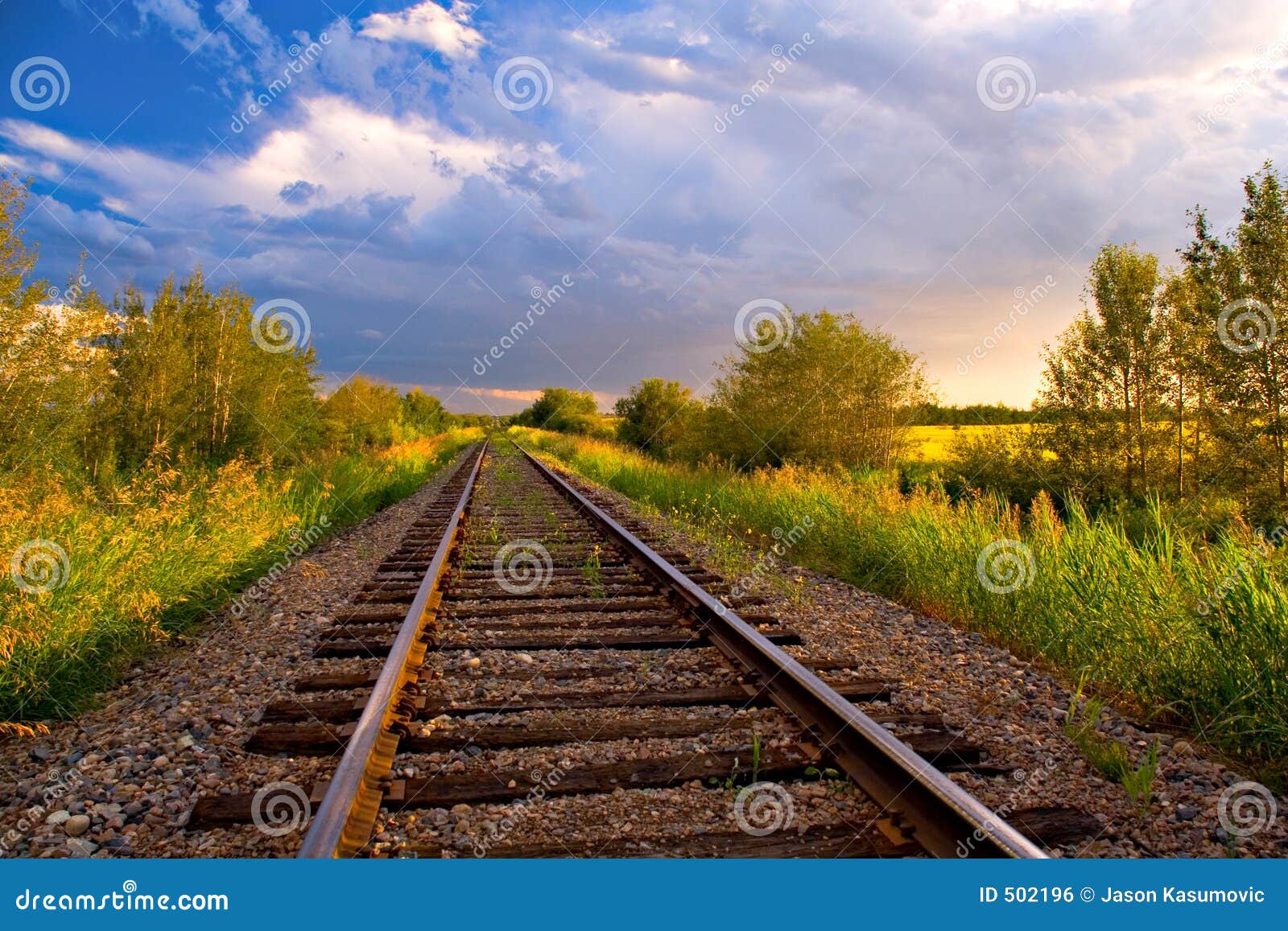Railroad stock photo. Image of cloud, outdoors, rural, pretty - 502196