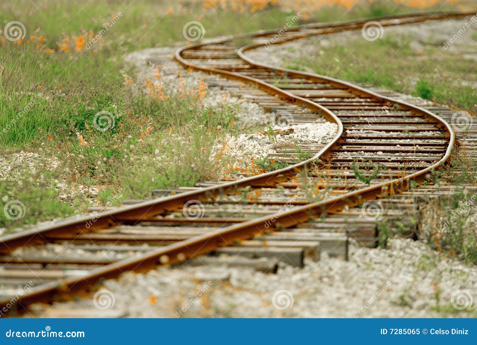 Rusty Railroad Tracks stock image. Image of curving, desolate - 7285065