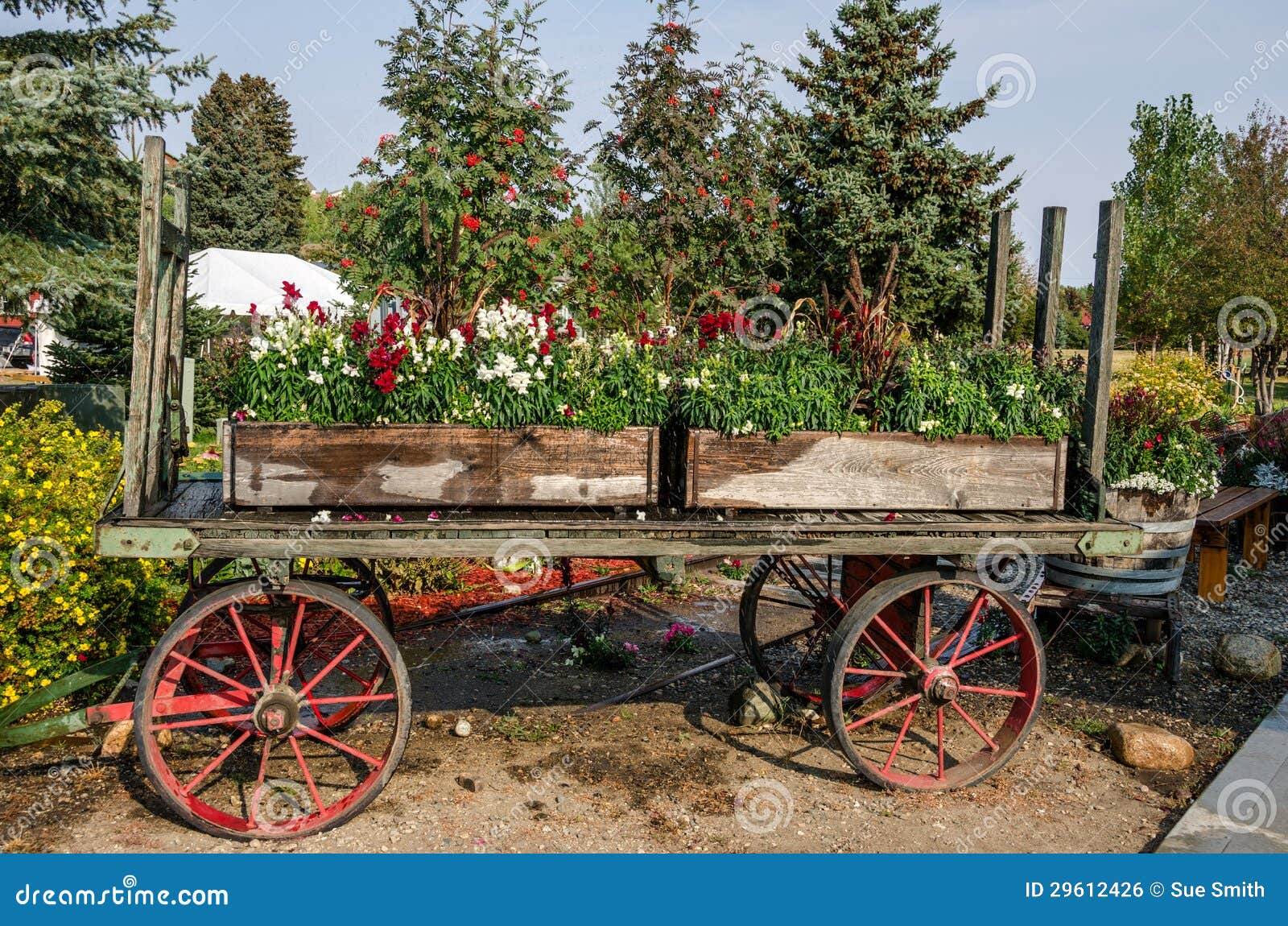 Railroad Baggage Cart stock photo. Image of flowers, berry - 29612426