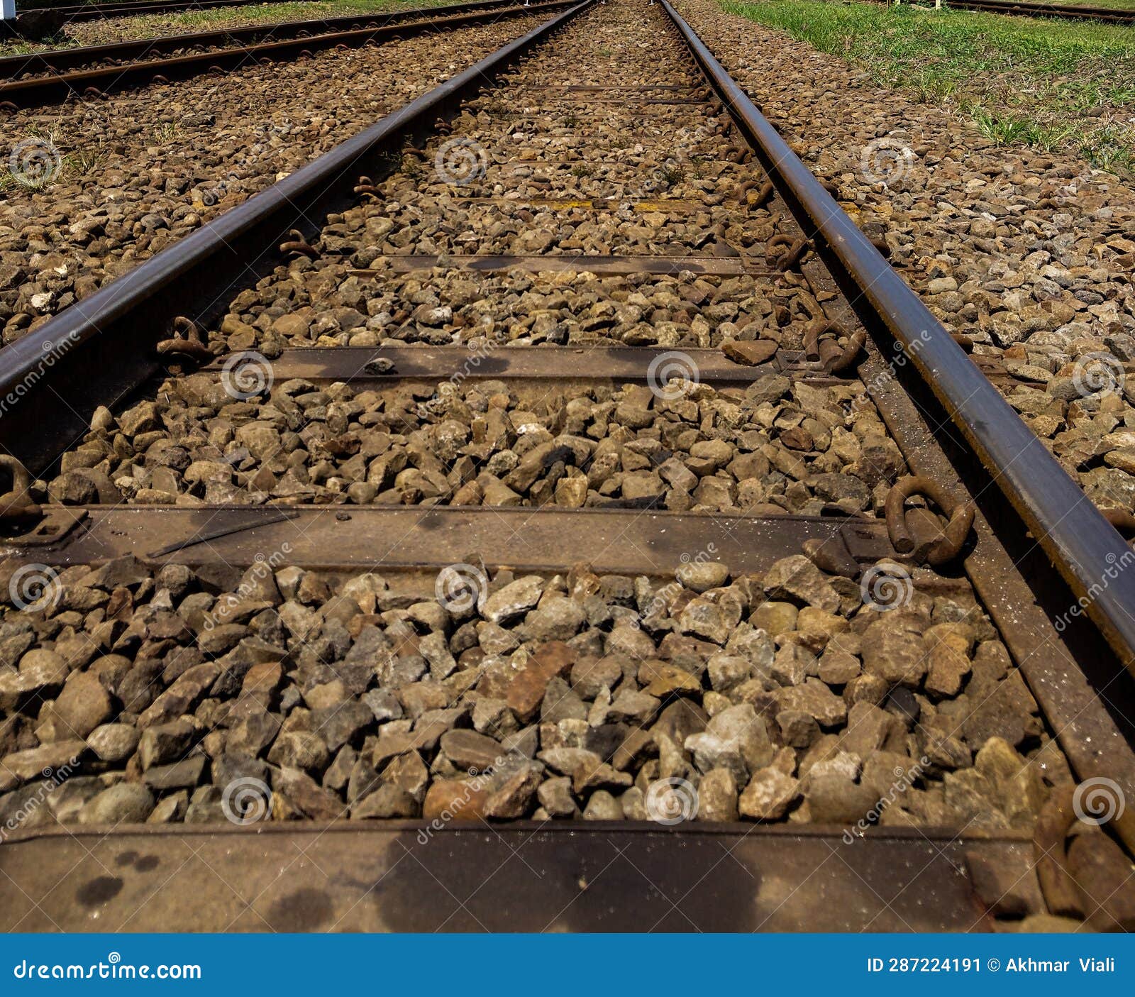 Railroad with Ballast Stone Structure Stock Image - Image of iron ...