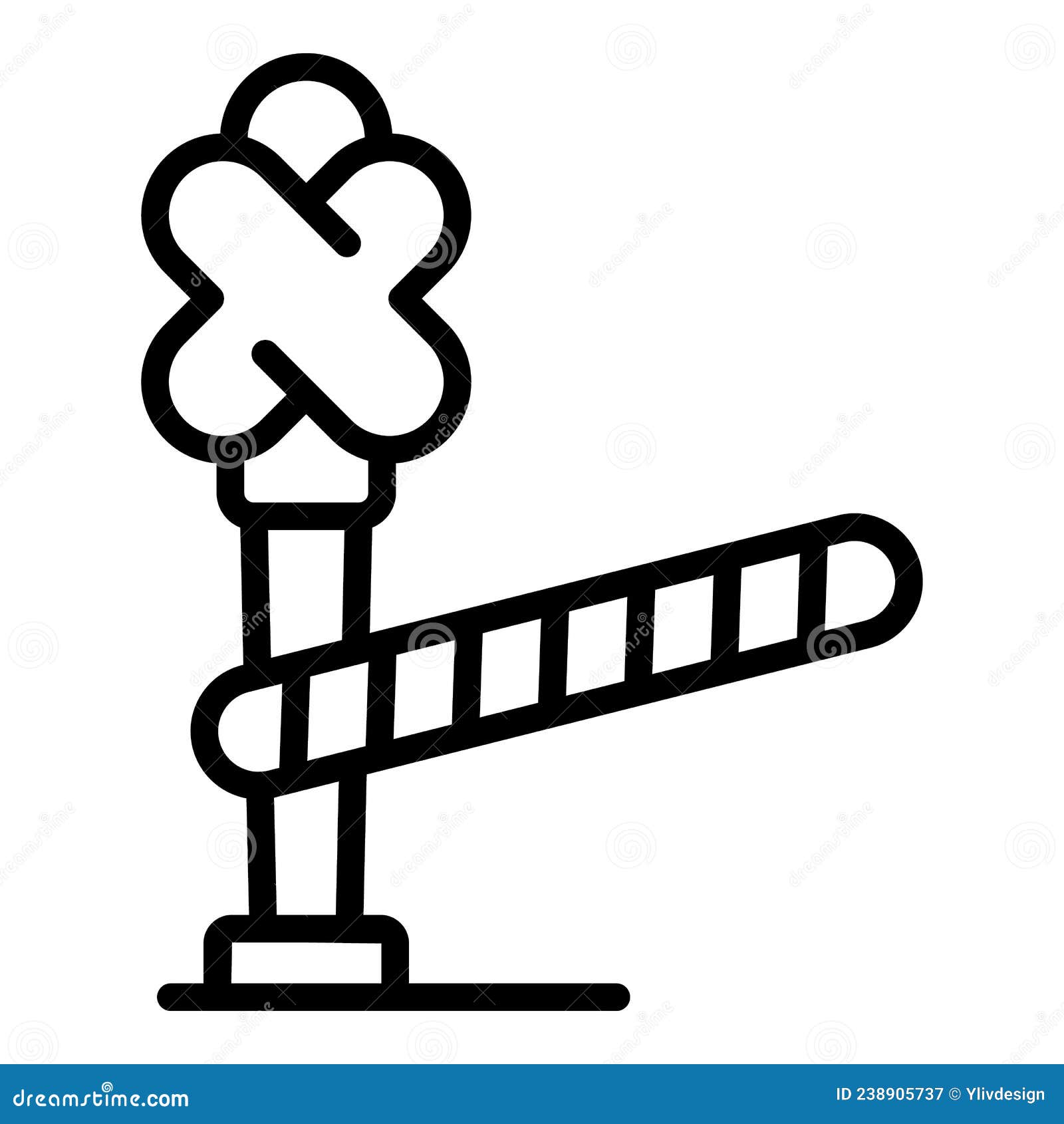 Railroad Barrier Icon Outline Vector. Train Gate Stock Illustration ...