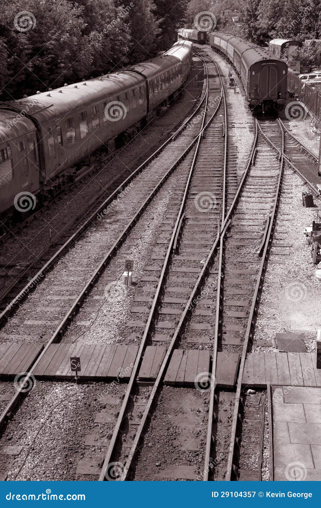 Railroad in Black and White Stock Image - Image of carriage, white ...