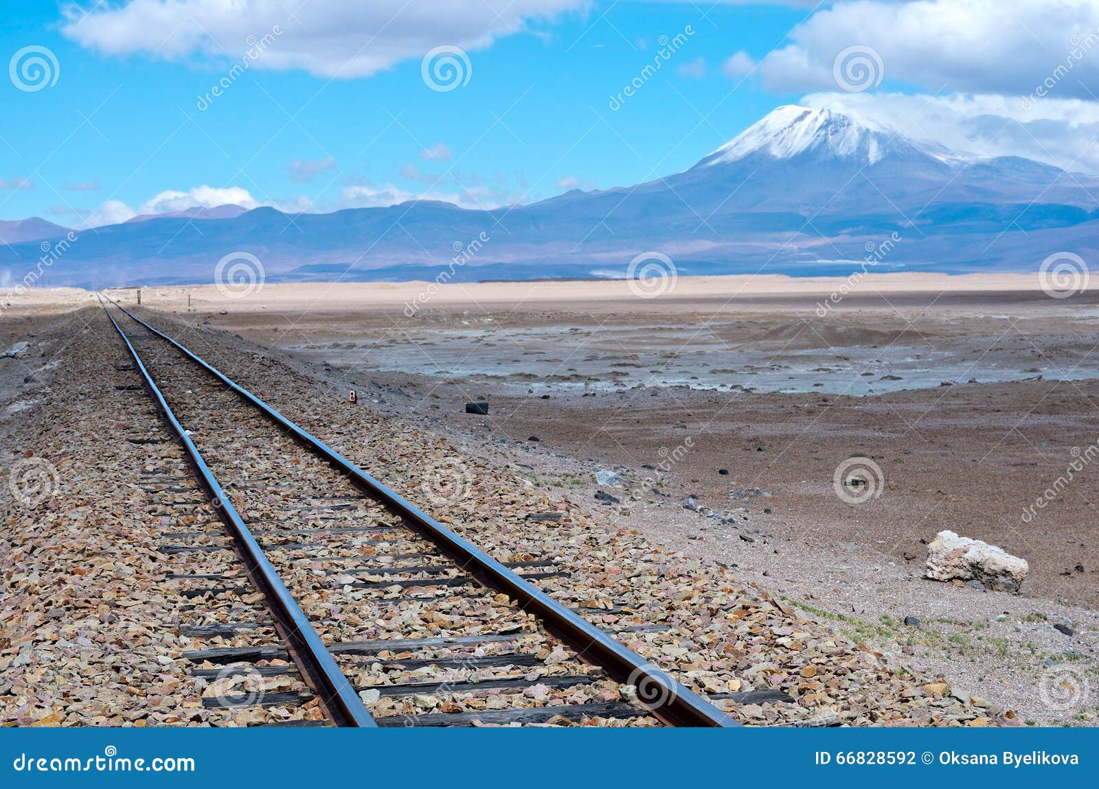 Railroad in Bolivia stock photo. Image of uyuni, blue - 66828592