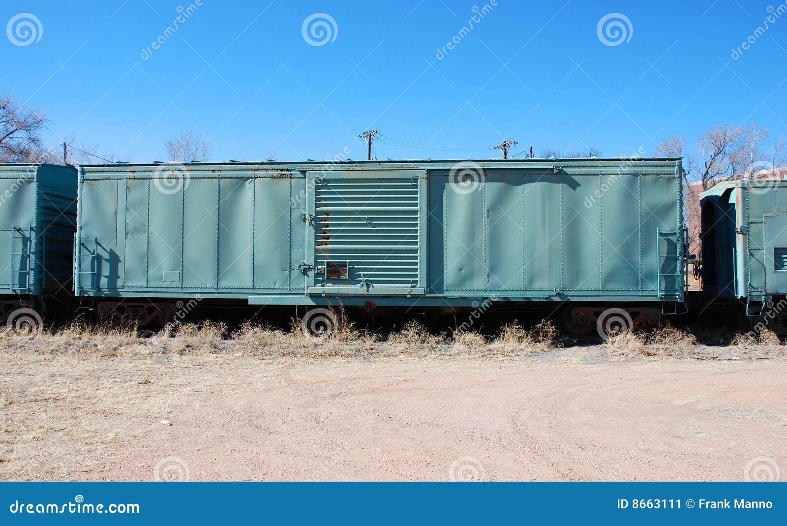 Railroad Boxcar Blues stock image. Image of fall, blue - 8663111
