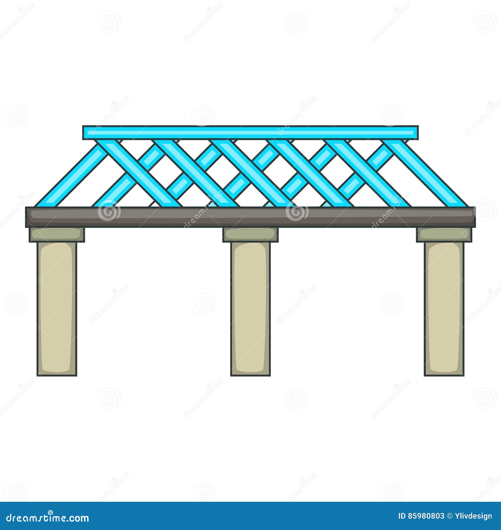 Railroad Bridge Icon, Cartoon Style Stock Vector - Illustration of ...
