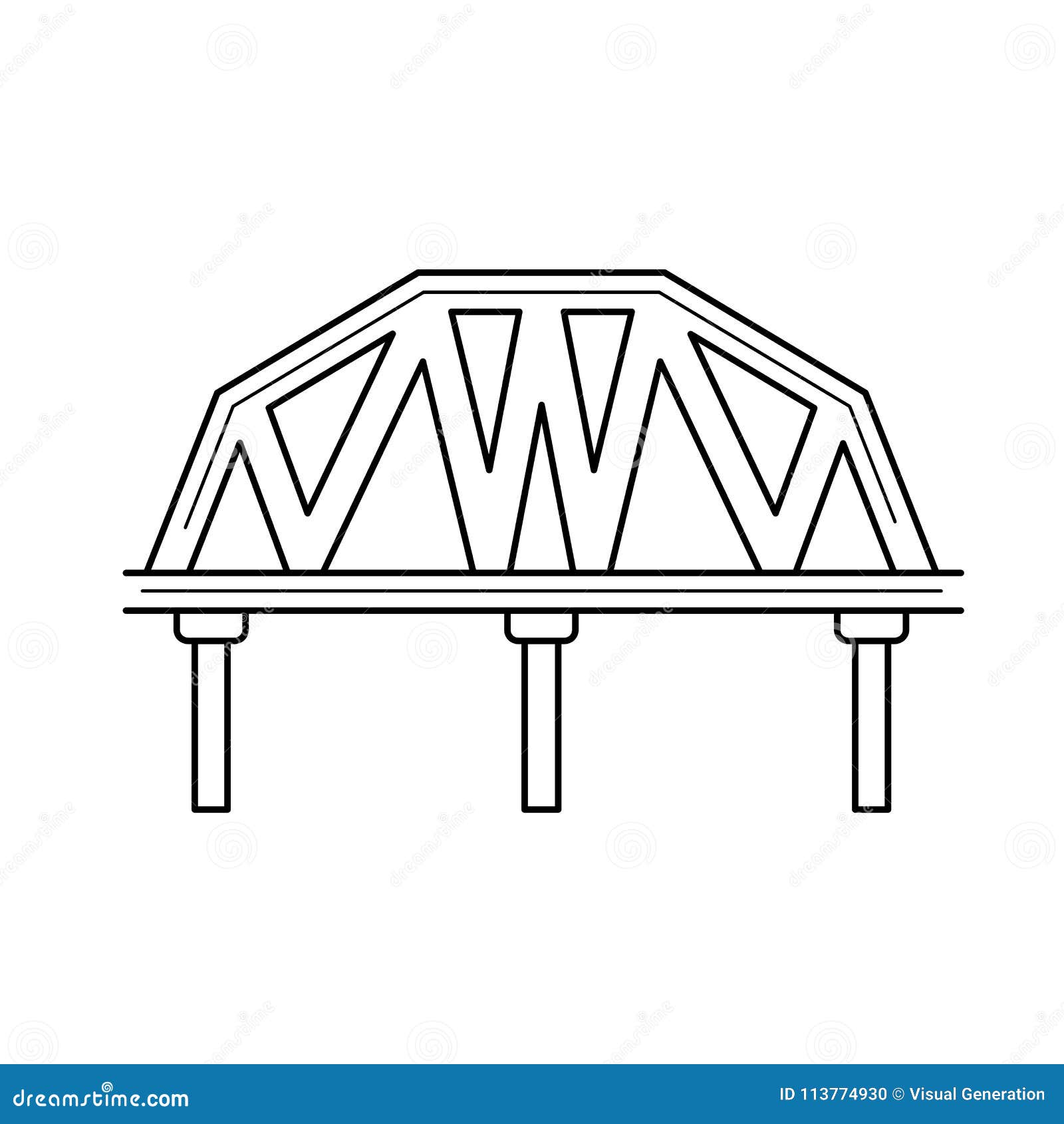 Railroad bridge line icon. stock vector. Illustration of architectural ...