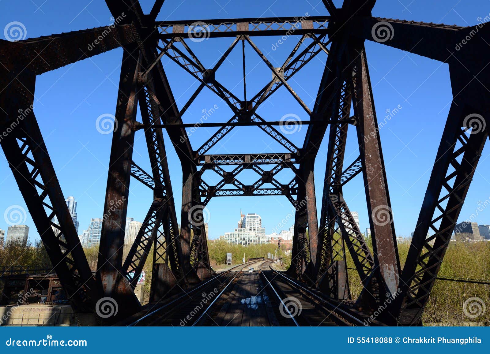 Railroad Bridge stock photo. Image of town, city, china - 55418088