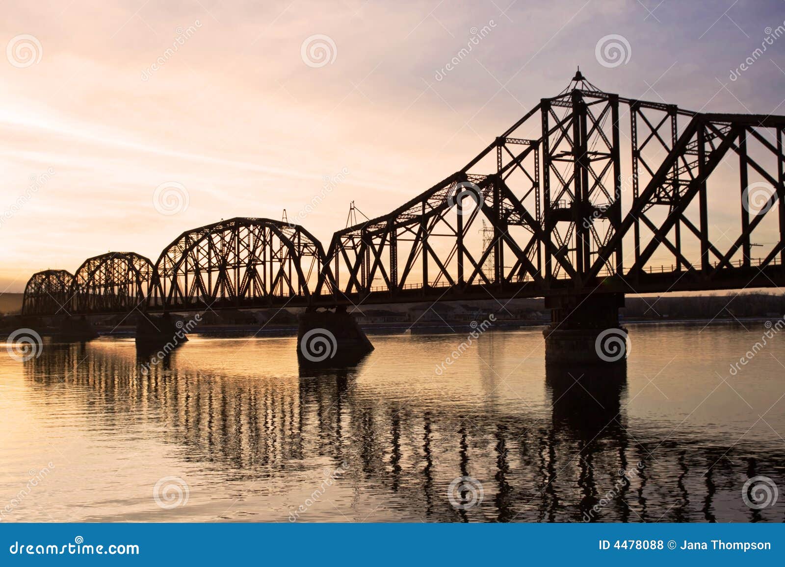 Railroad Bridge Over the Missouri River Stock Photo - Image of railroad ...