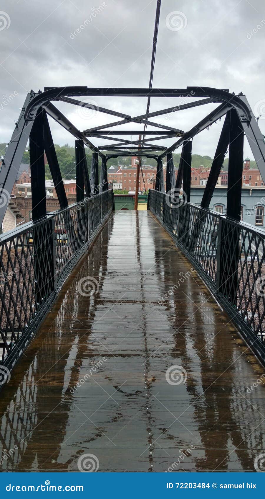 Railroad Bridge on a Rainy Day Stock Photo - Image of clouds, rain ...