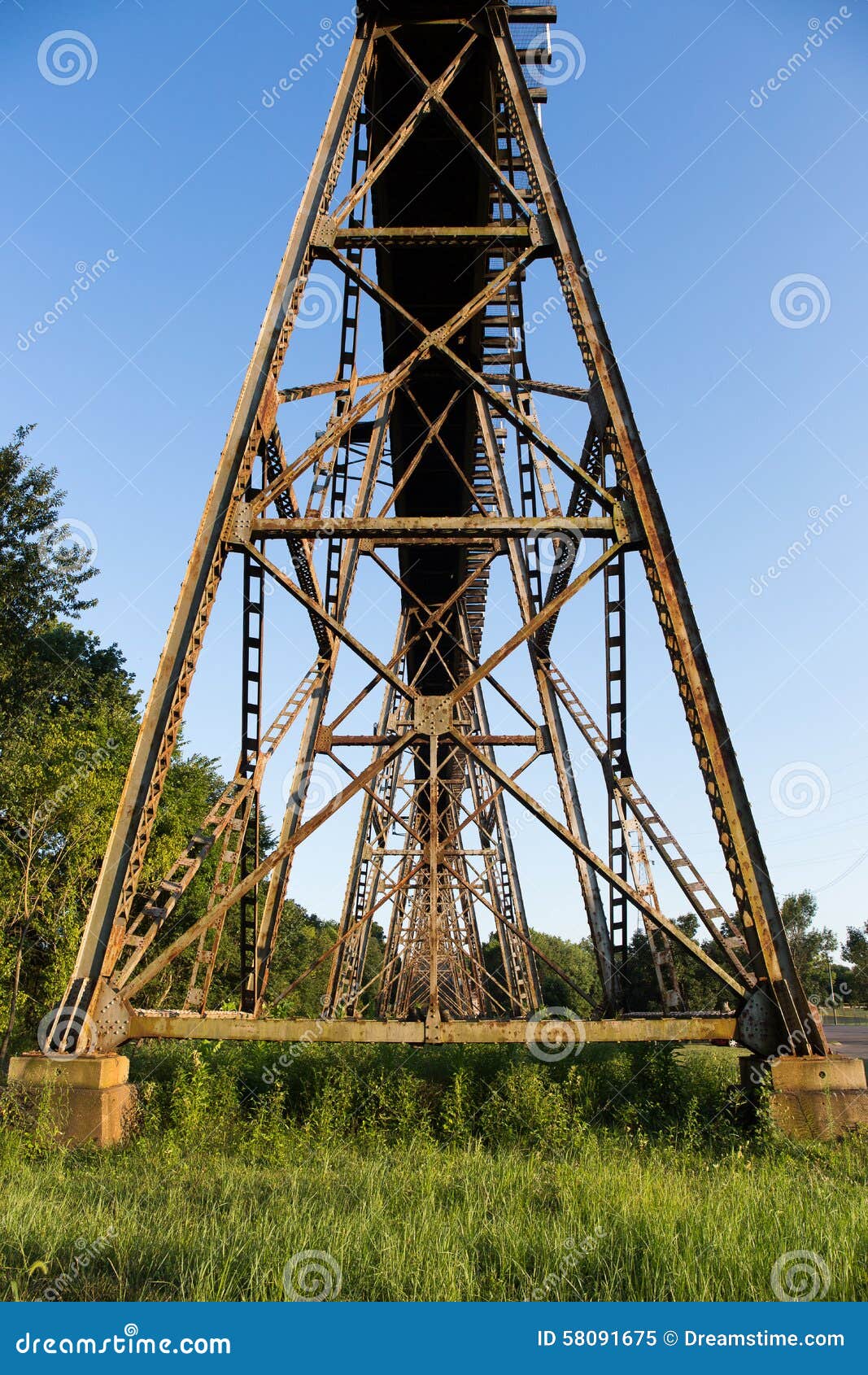 Railroad Bridge Supports stock image. Image of rustic - 58091675