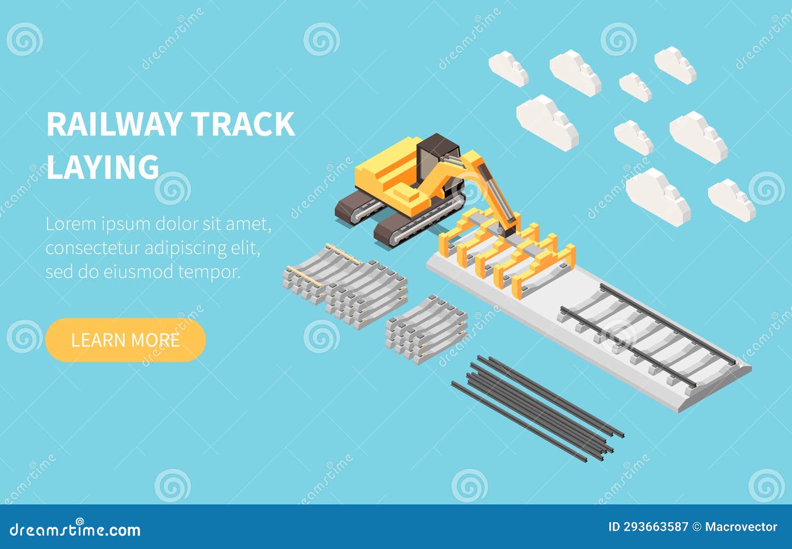 Railroad Building Banner Vector Illustration | CartoonDealer.com #293791642