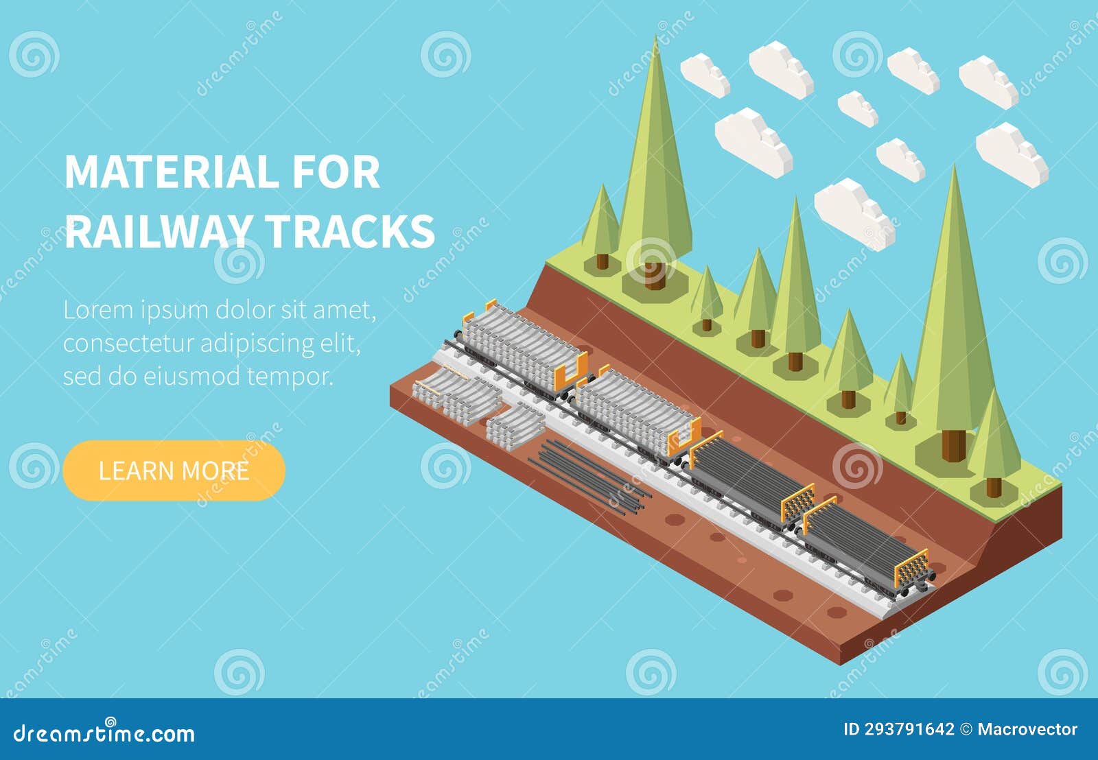 Railroad Building Banner Vector Illustration | CartoonDealer.com #293791642