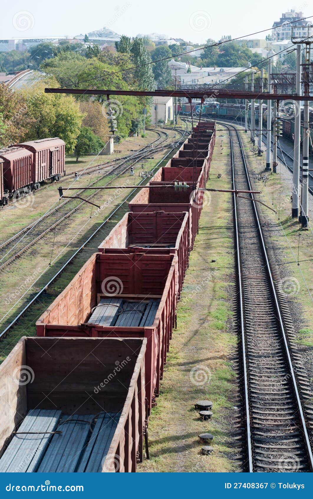 Railroad cars stock image. Image of flatcars, generation - 27408367