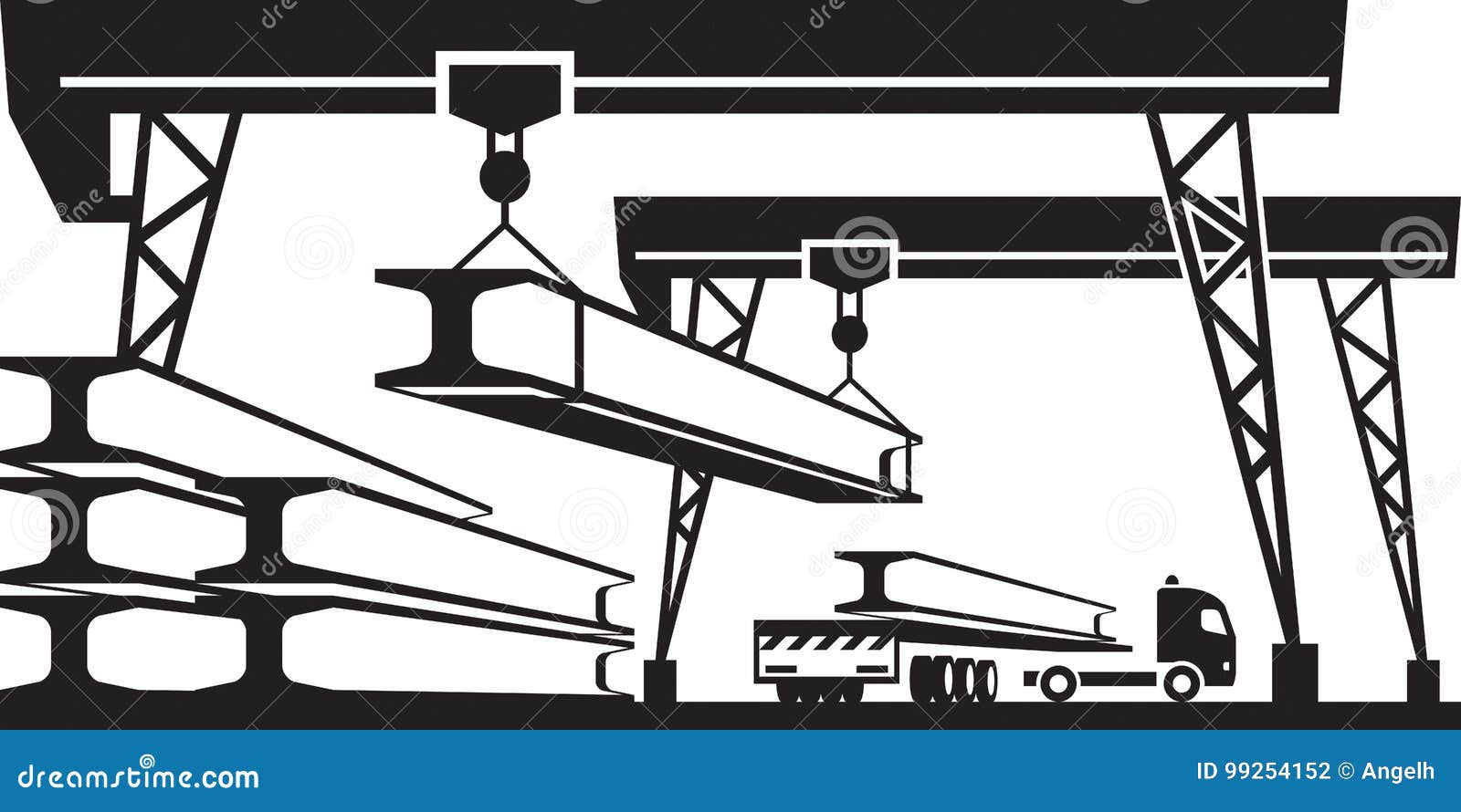 Crane Loading Boxes Vector Illustration | CartoonDealer.com #50081500