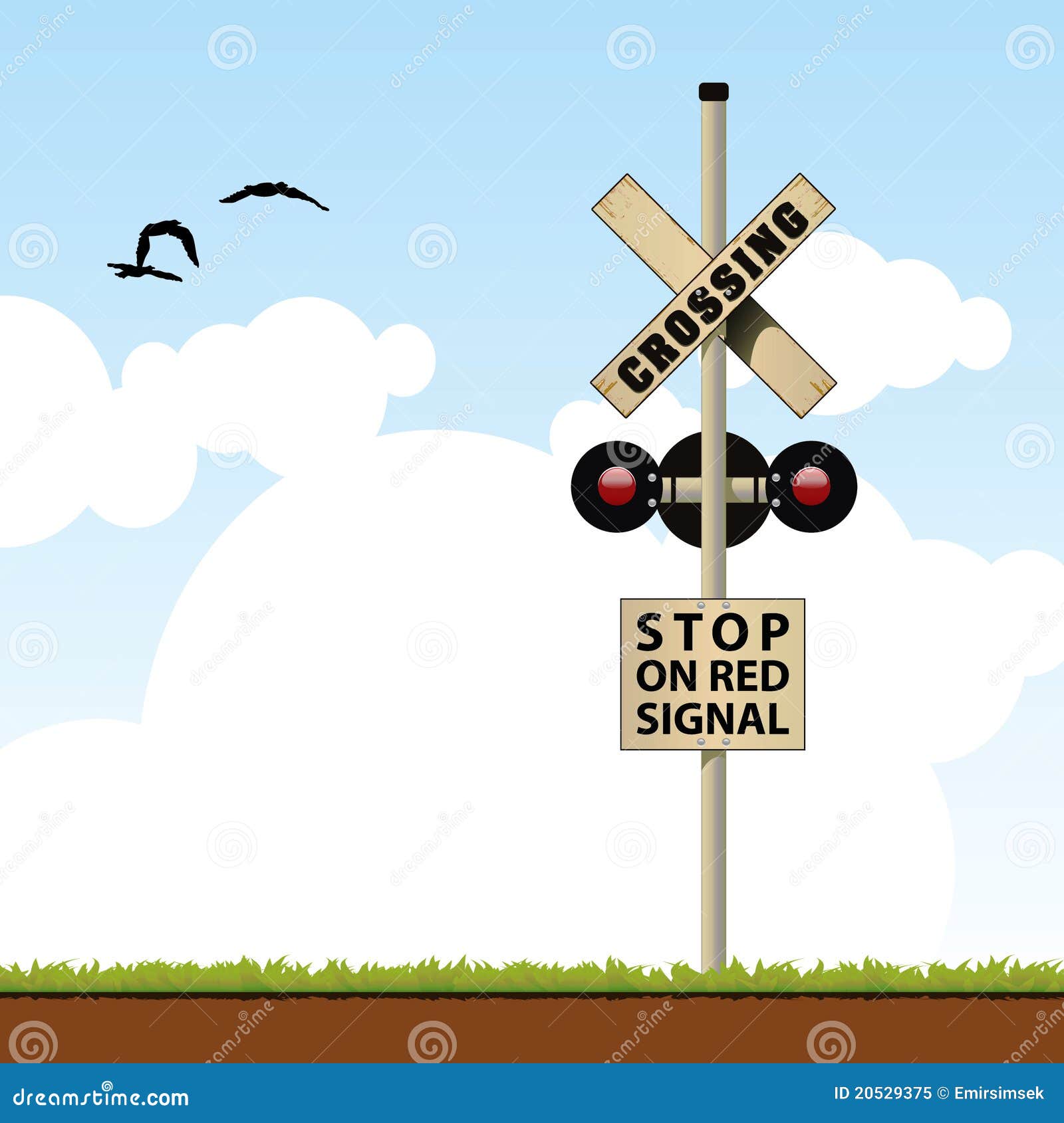 Railroad Crossing stock vector. Illustration of sign - 20529375