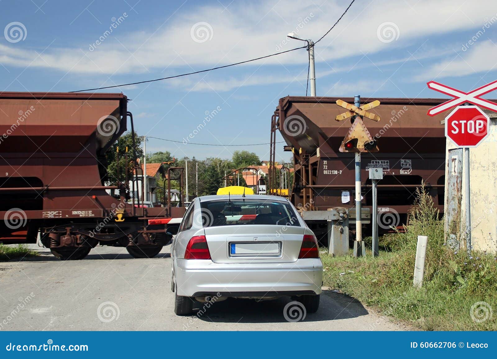 Railroad crossing stock photo. Image of intersection - 60662706