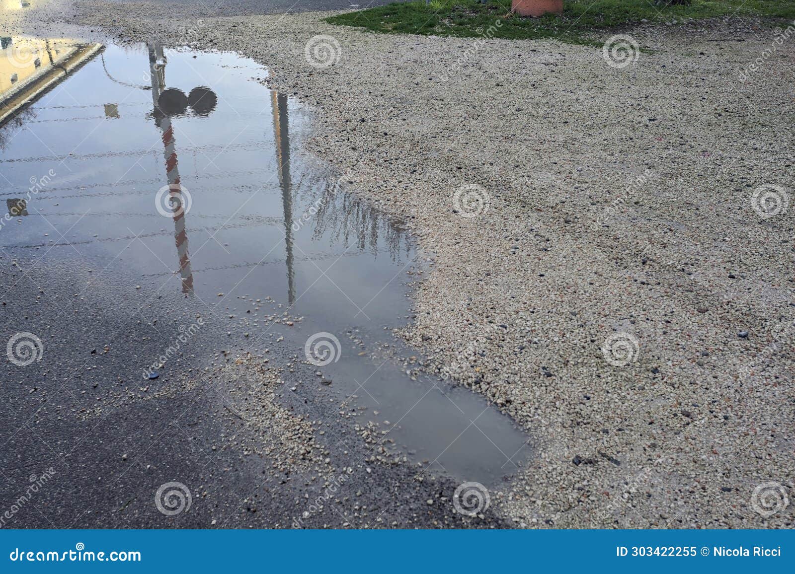 Railroad Crossing Casted in a Puddle Stock Image - Image of light ...