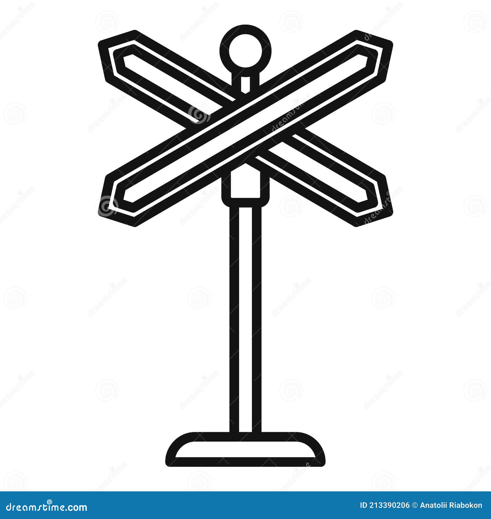 Railroad Crossing Icon, Outline Style Stock Vector - Illustration of ...