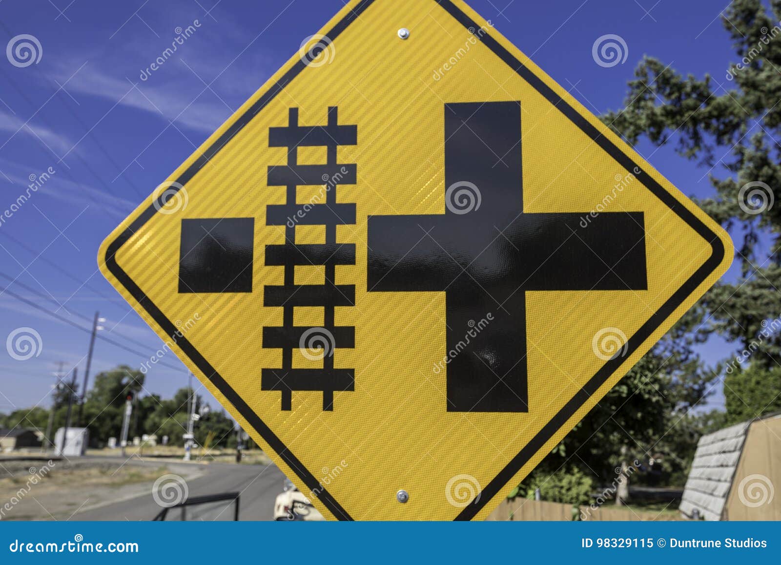 Railroad Crossing stock image. Image of track, metal - 98329115