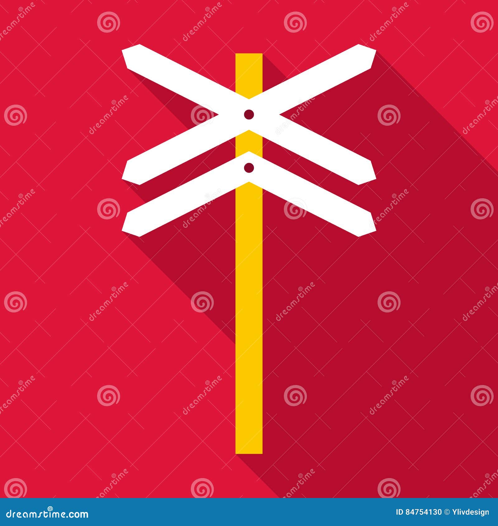 Railroad Crossing Sign Icon, Flat Style Stock Vector - Illustration of ...