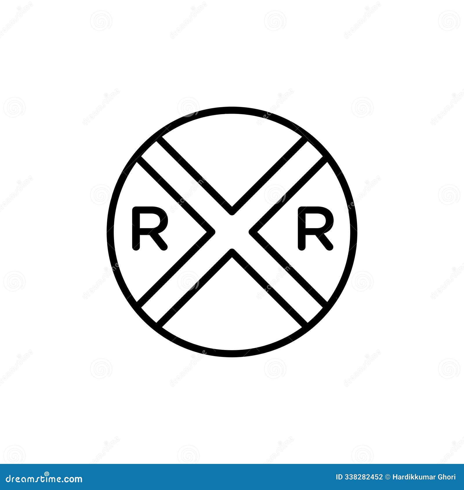 Railroad Crossing Sign Isolated on White Background Stock Vector ...