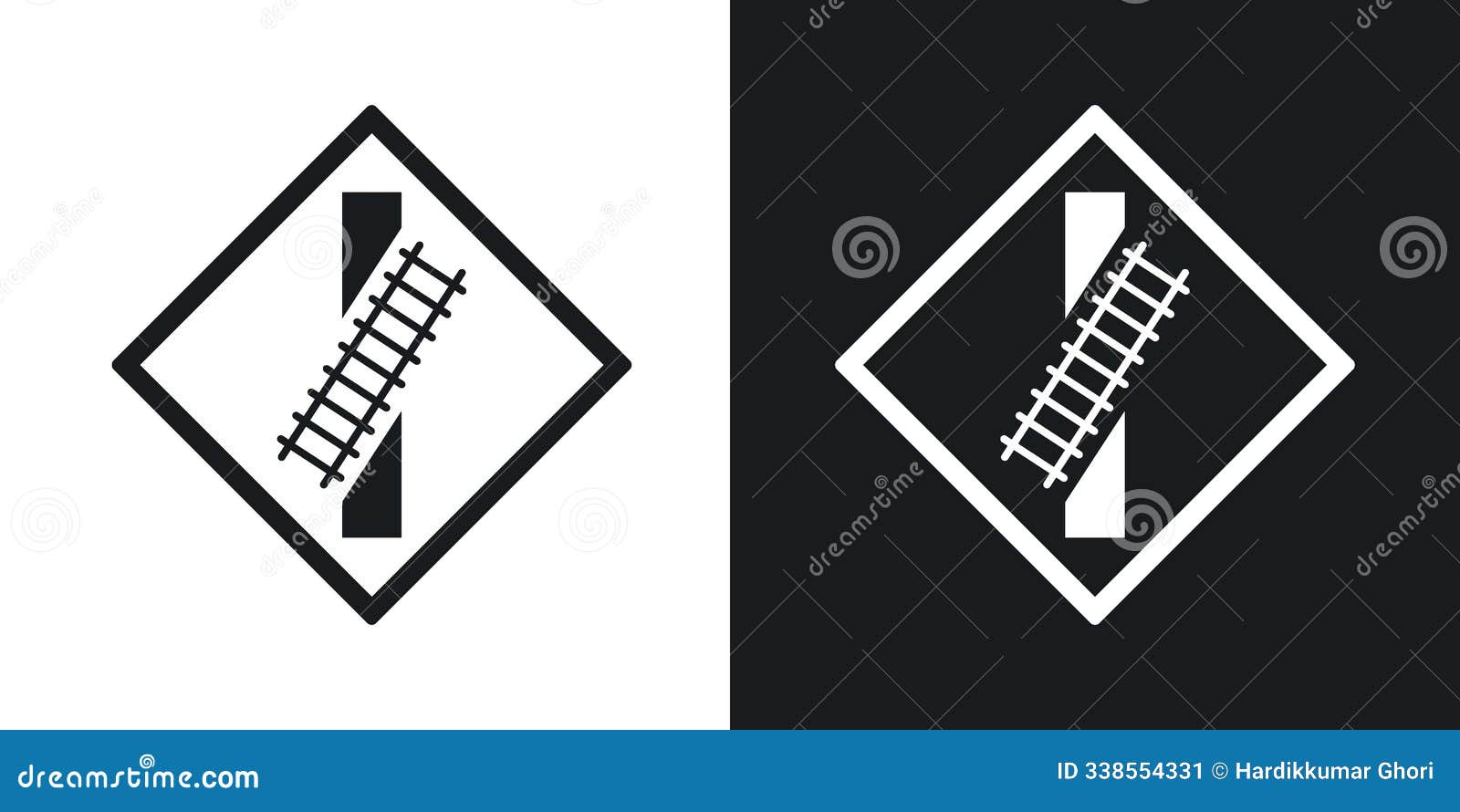 Railroad Crossing Sign Isolated on White Background Stock Vector ...