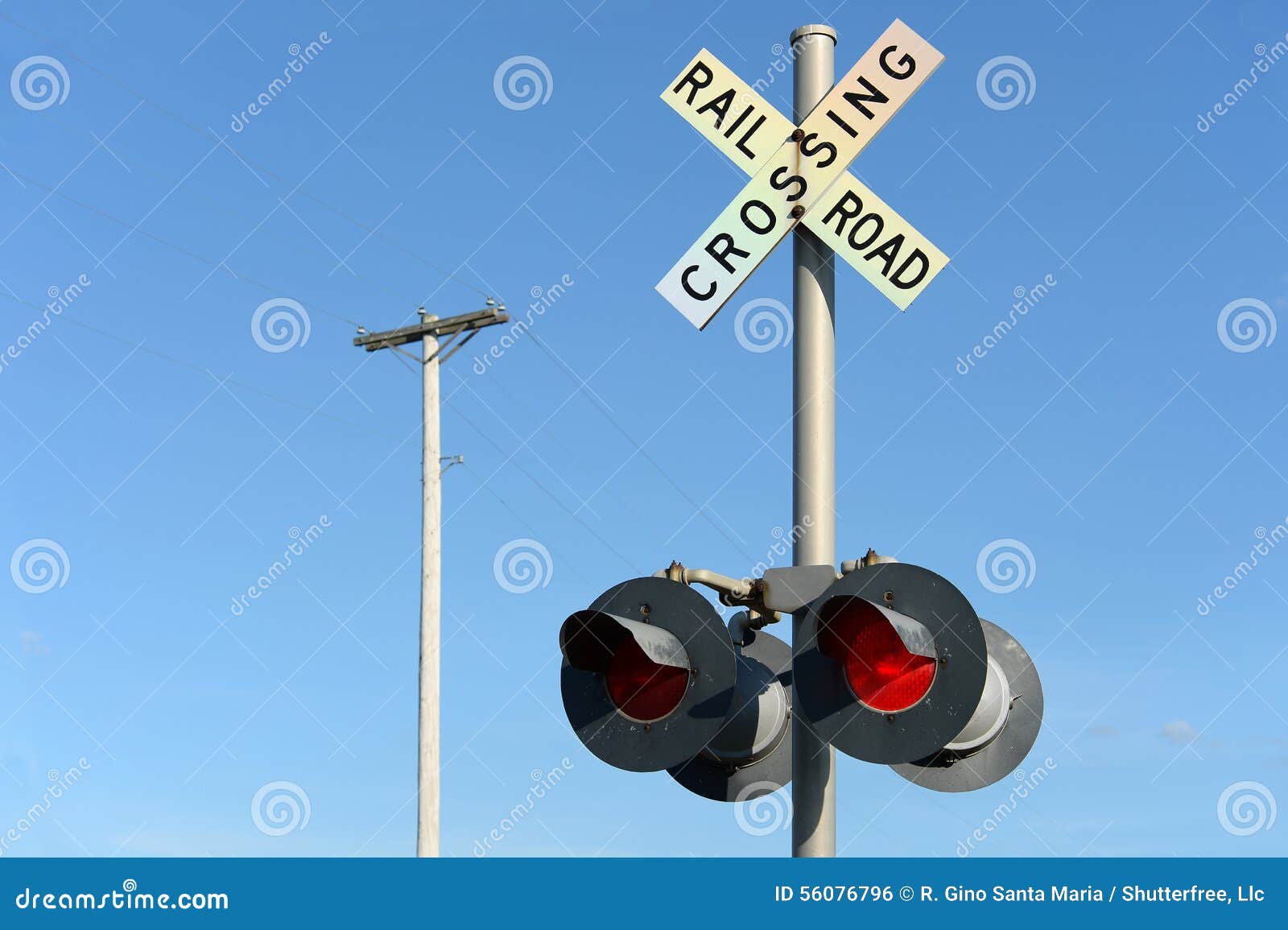 Railroad Crossing sign stock photo. Image of warning - 56076796