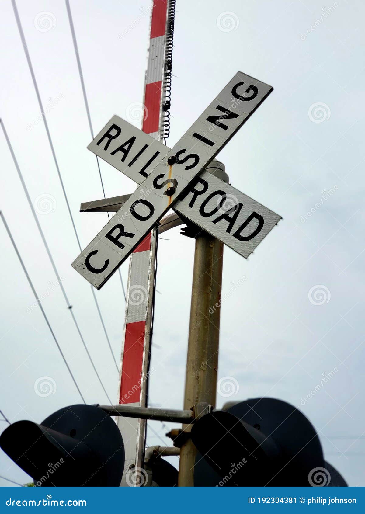 Railroad Crossing Sign for Train Tracks Stock Image - Image of ...