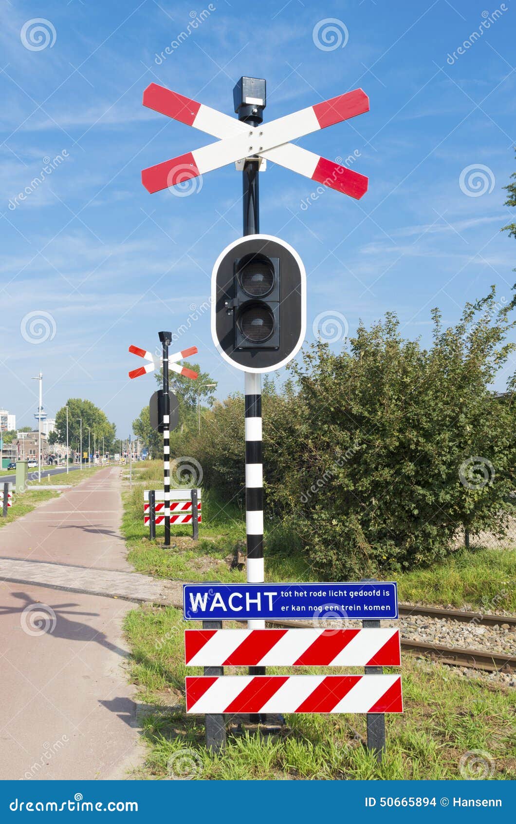 Railroad crossing sign stock photo. Image of road, lights - 50665894