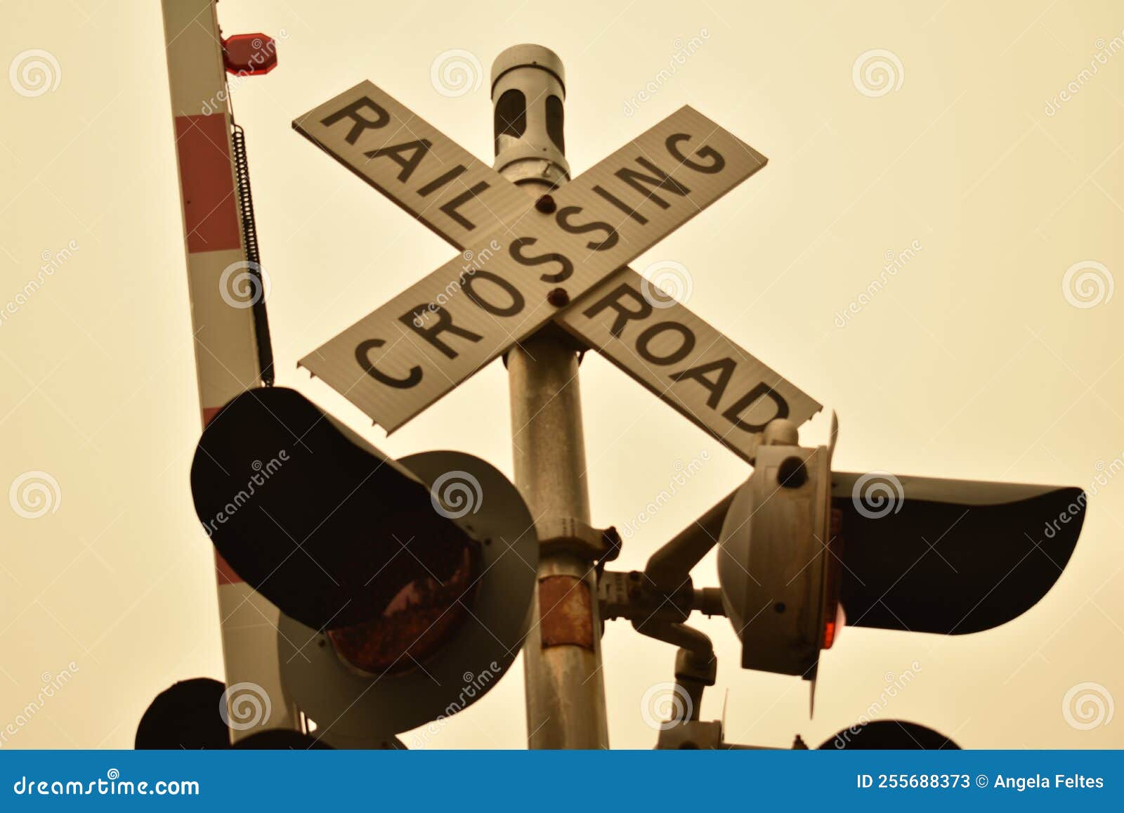Railroad Crossing Signal Close Up Stock Image - Image of railway ...