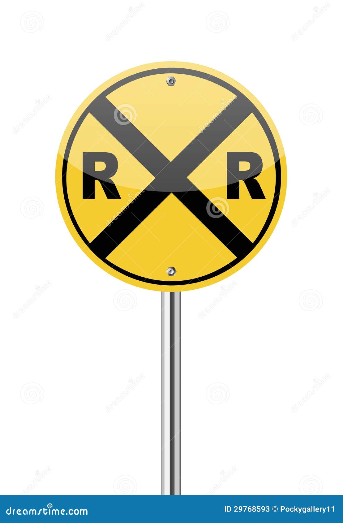 Railroad Crossing Traffic Sign Stock Vector - Illustration of button ...