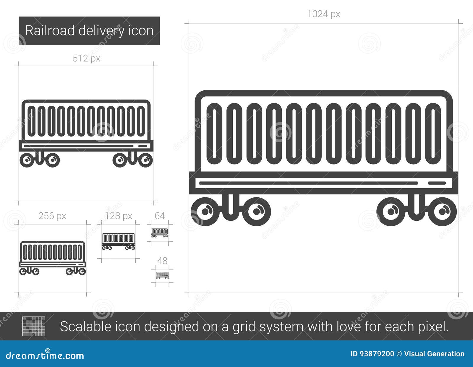 Railroad Delivery Line Icon. Stock Vector - Illustration of icon ...