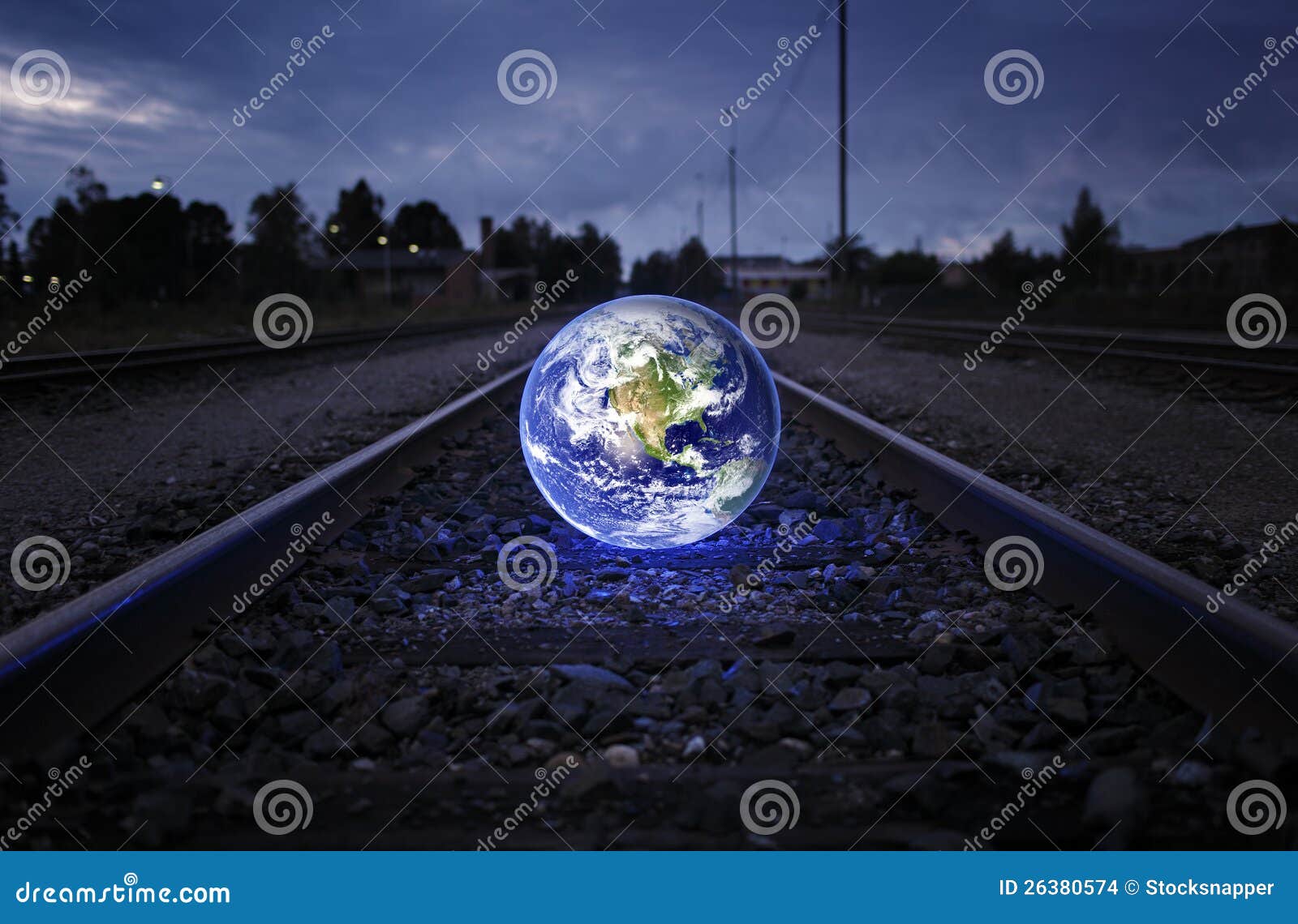 Railroad Earth stock photo. Image of blue, railroad, middle - 26380574